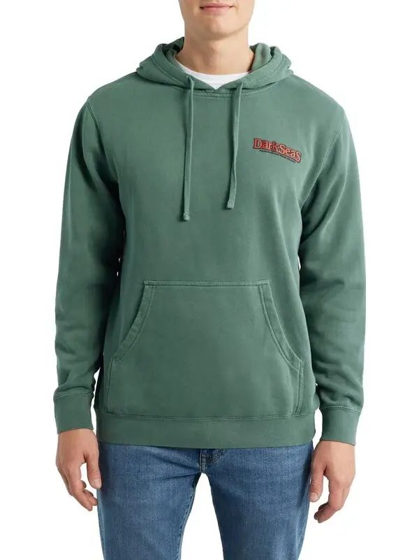 DARK SEAS Duck Pond Fleece Graphic Hoodie - Alpine Green