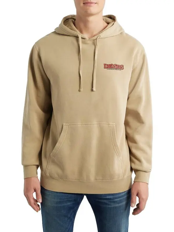 DARK SEAS Duck Pond Fleece Graphic Hoodie - Sandstone