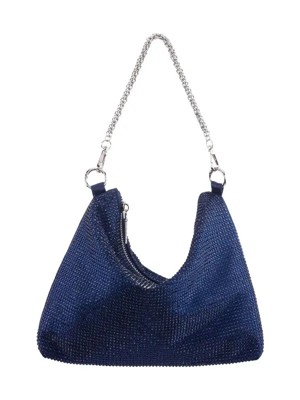Nina Soho Rhinestone Shoulder Bag - Navy