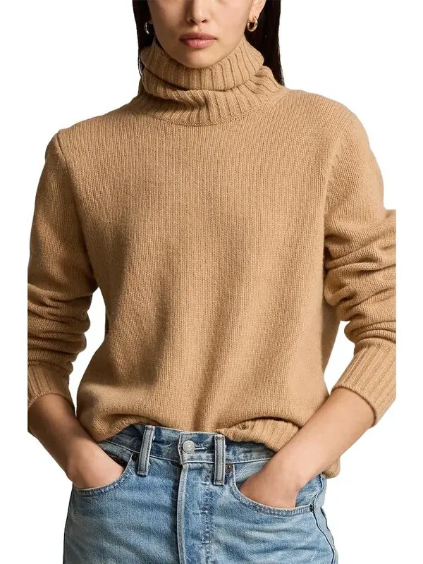 Polo Ralph Lauren Wool Turtleneck Sweater - Collection Camel Melange