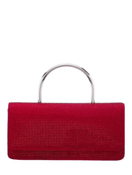 Nina Luca Top Handle Clutch - Cherry Red