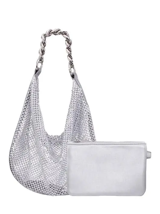 Nina Racquel Shoulder Bag - Silver