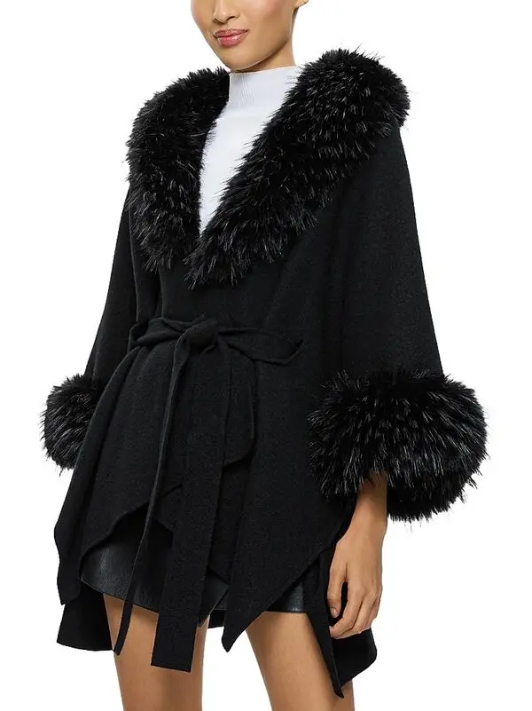Alice + Olivia Joanne Sweater Coat - Black