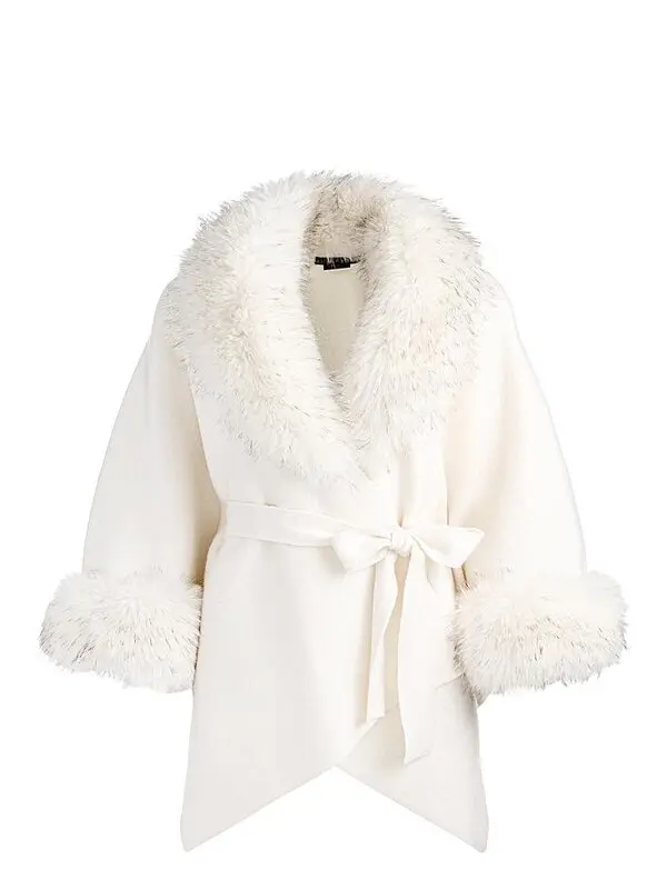 Alice + Olivia Joanne Sweater Coat - Ecru