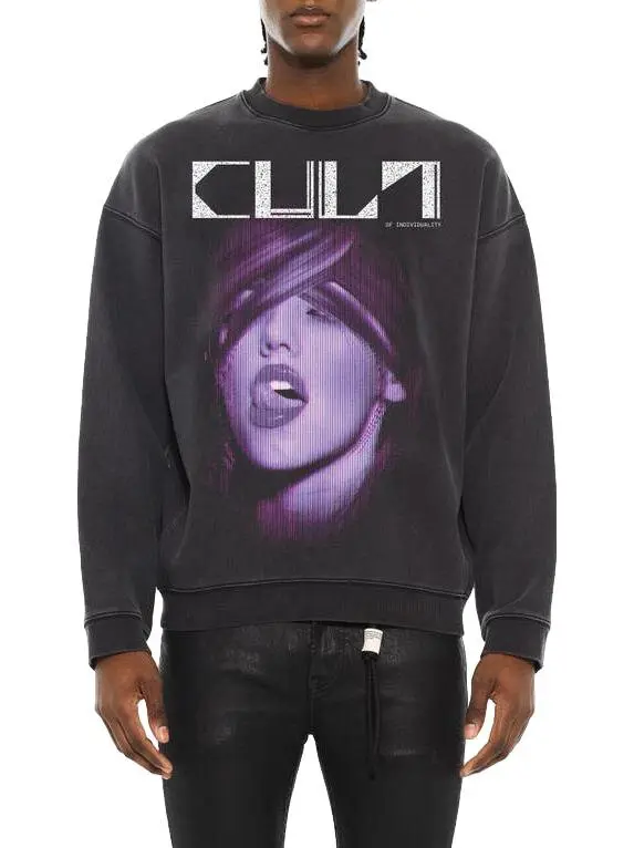 CULT OF INDIVIDUALITY Graphic Fleece Sweatshirt - Vintage Charcoal