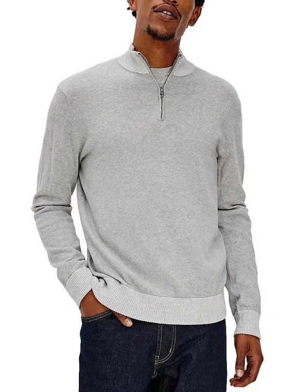 Rails Waylon Quarter Zip Sweater - Grey Heather