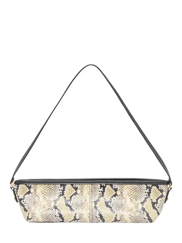 Dolce Vita Snakeskin Embossed Faux Leather Shoulder Bag - Black/white