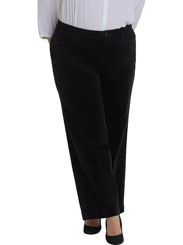 NYDJ Teresa Wide-leg Corduroy Trousers - Black