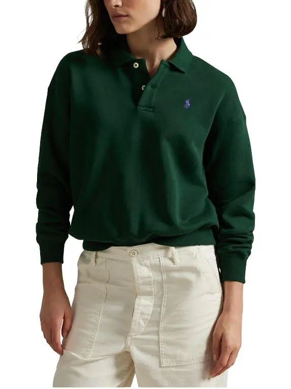 Polo Ralph Lauren Cotton-blend Fleece Polo Sweatshirt - Northwest Pine