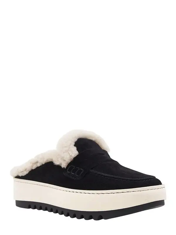 Aquatalia Amata Shearling Mules - Black