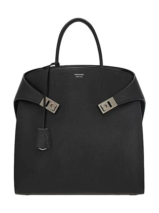 FERRAGAMO Hugsidney Leather Bag - Nero