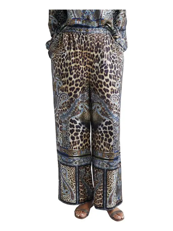 Camilla Button Front Lounge Pants - Istanbul Animalia
