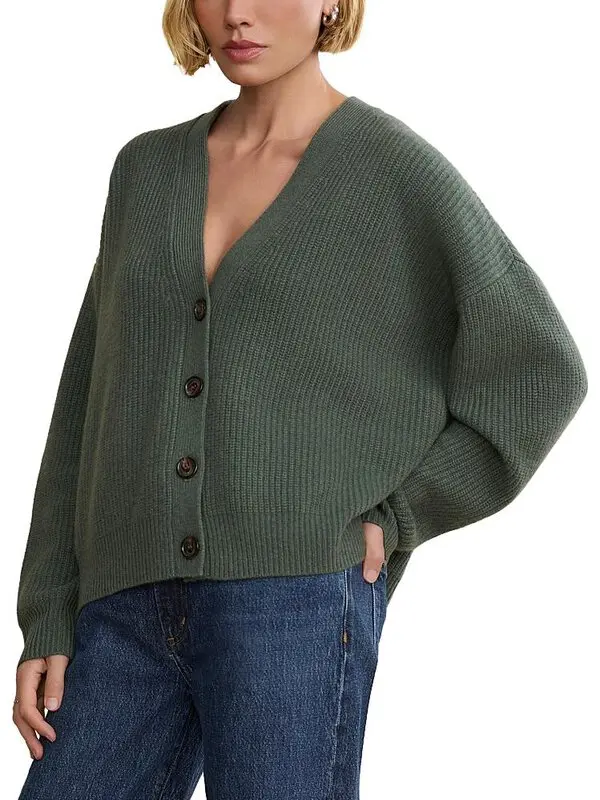 Jenni Kayne Cropped Cashmere Cocoon Cardigan - Pine