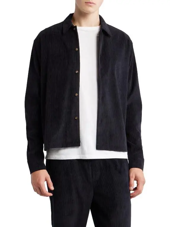 RIZORT Roger Rib Button-up Shirt Jacket - Black