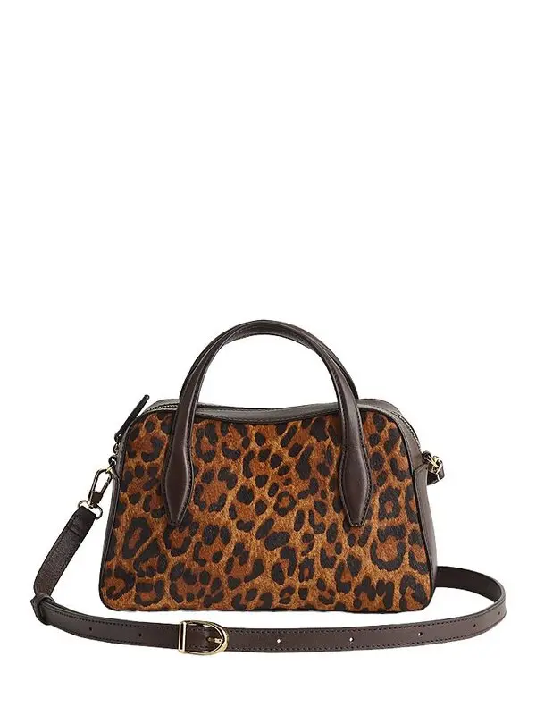 Madewell Mini Leopard Print Calf Hair Crossbody Bag - Caramel/multi