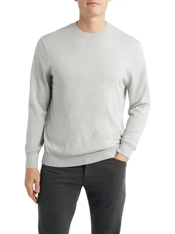 Mizzen+main Heritage Crewneck Sweater - Light Gray Heather