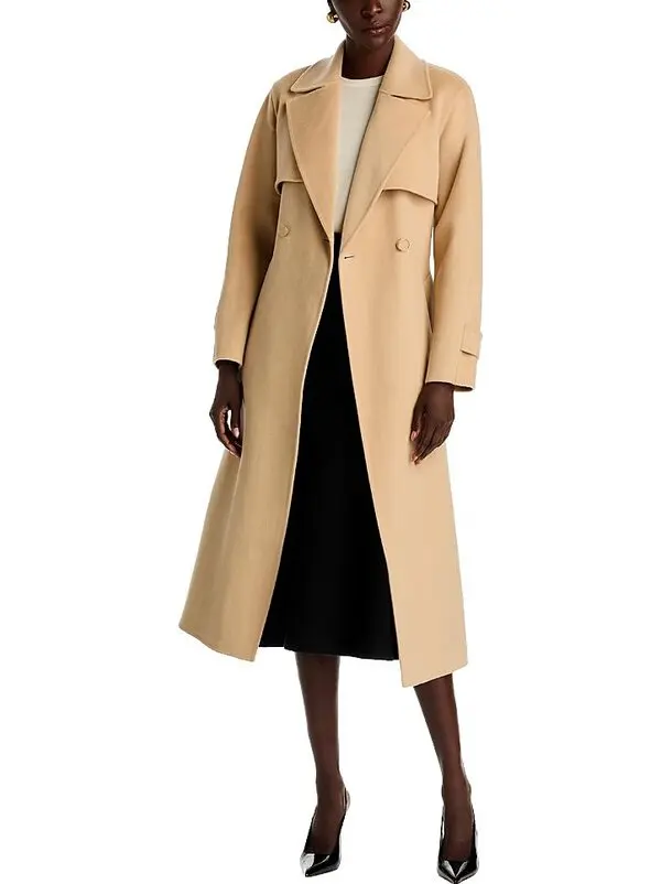Elie Tahari The Ren Wool Trench Coat - Light Cashmere