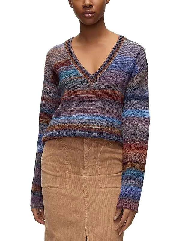 Veronica Beard Diora Striped Sweater - Ocean Multi