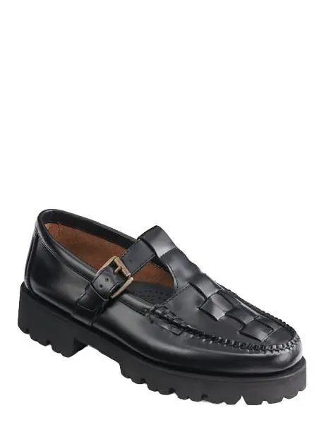 G.H.BASS Lug Sole Fisherman Mary Jane - Black