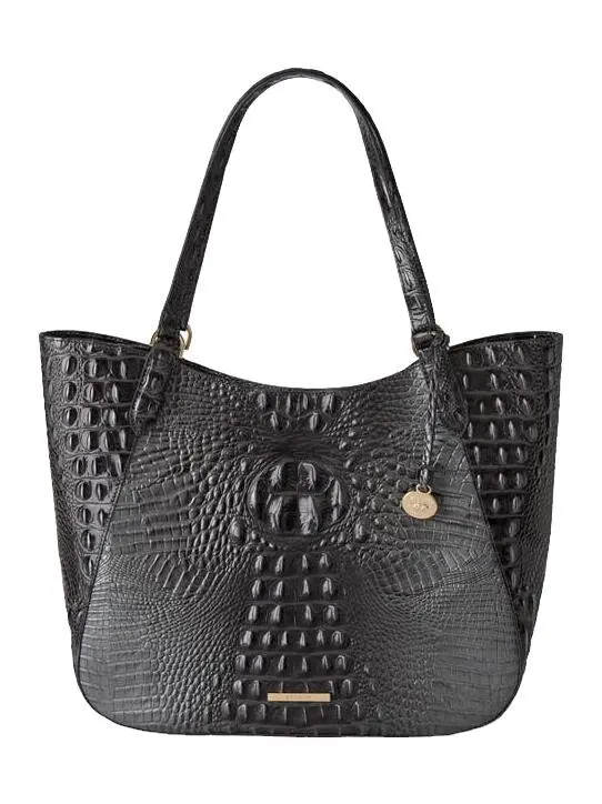 Brahmin Aliza Croc Embossed Leather Tote - Charcoal Melbourne