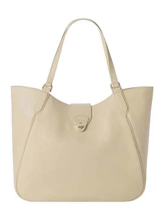 Brahmin Aliza Croc Embossed Leather Tote - Ivory