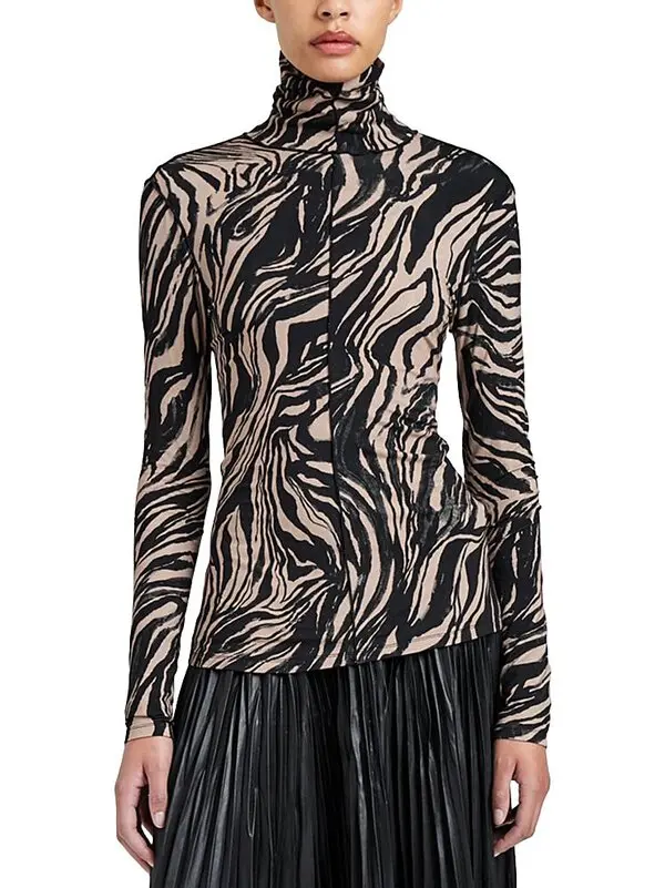 Proenza Schouler White Label Audrey Turtleneck Top - Fawn Multi
