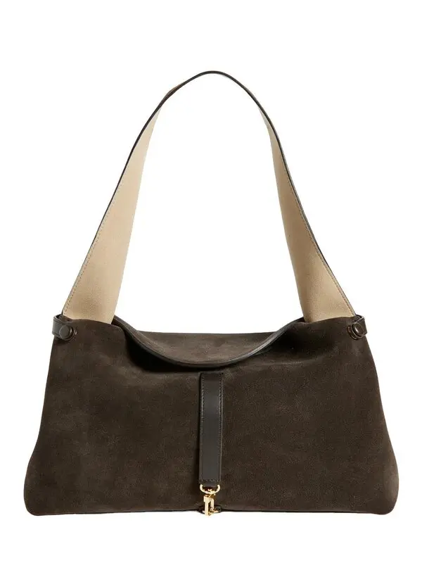 REE PROJECTS Florencia Soft Pebble Grain Leather Shoulder Bag - Ebony