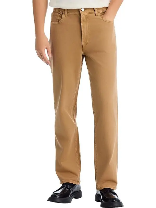 Michael Kors Finn Straight Fit Garment Dyed Pants - Dark Camel