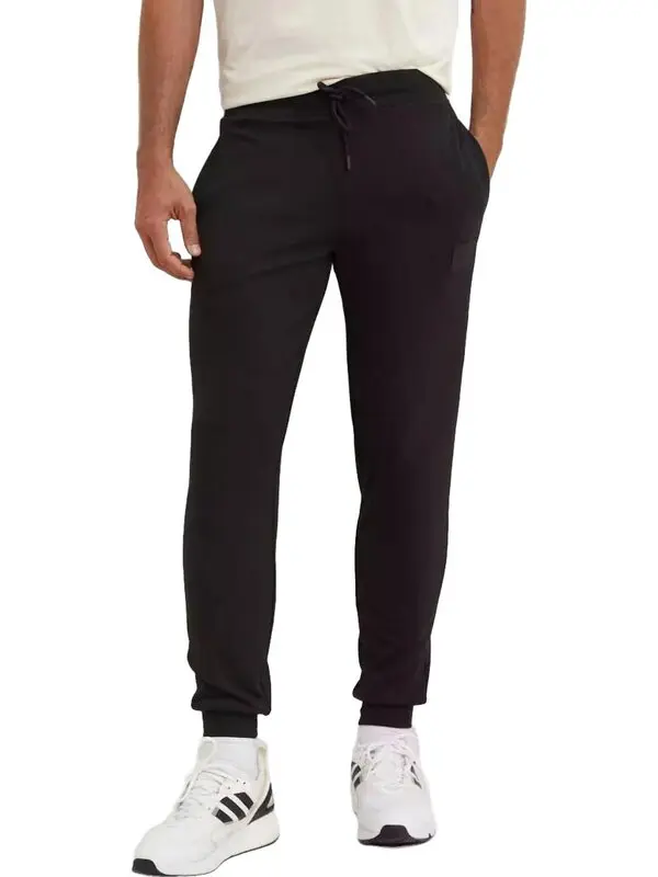 Emporio Armani Drawstring Logo Patch Trousers - Black