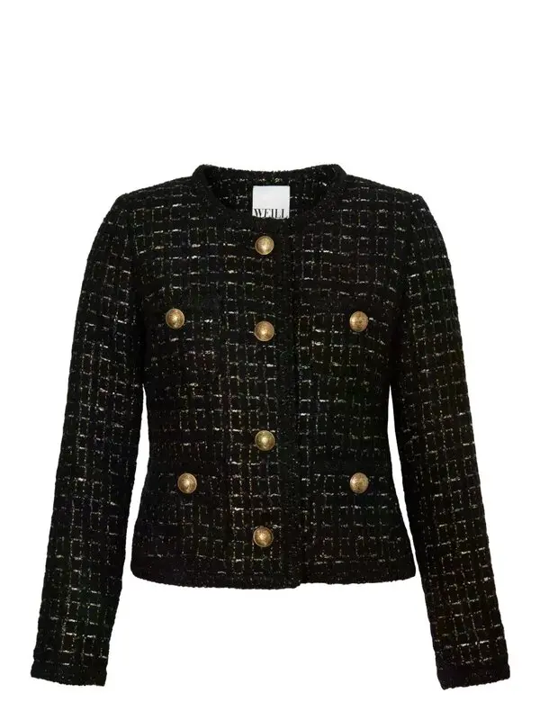 WEILL Tweed Button Jacket - Black