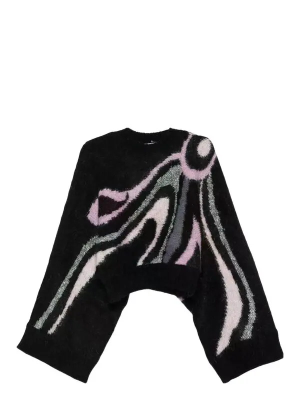 Emilio Pucci Marmo-print Cropped Sweater - Black