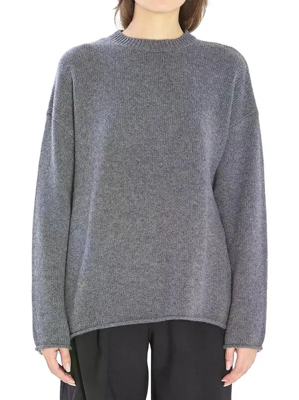 LISA YANG Kristy Ribbed Crew-neck Sweater - Grey