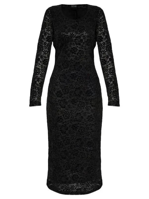 Versace Lace Midi Dress - Black