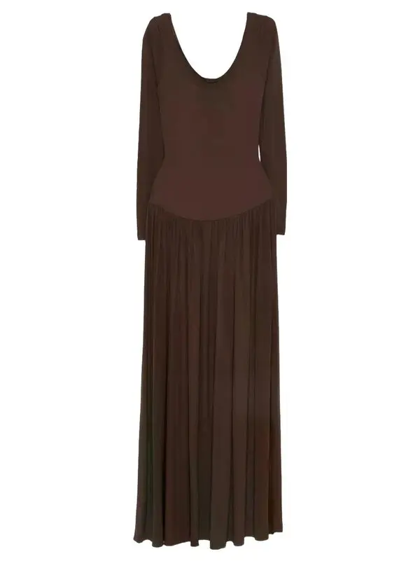 AYA MUSE Long-sleeved Maxi Dress - Brown