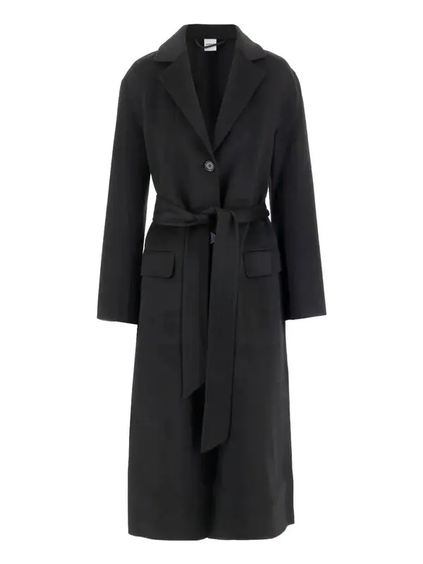 Aspesi Belted Wool Coat - Black