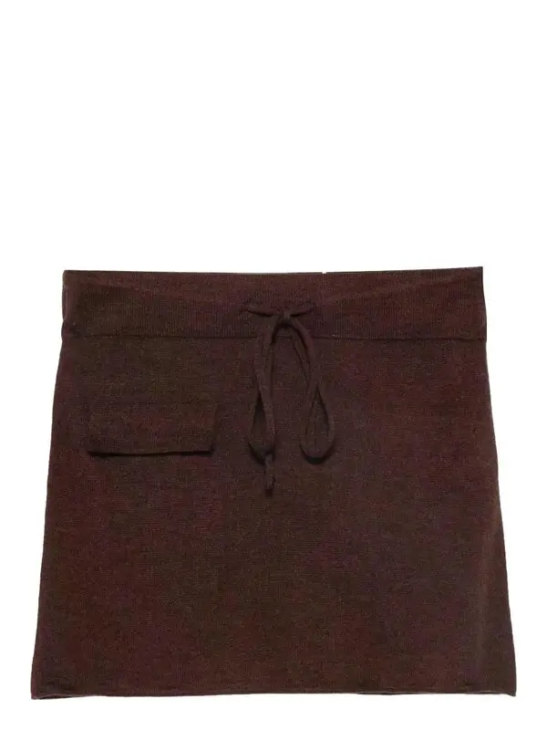 AYA MUSE Drawstring-waist Mini Skirt - Brown