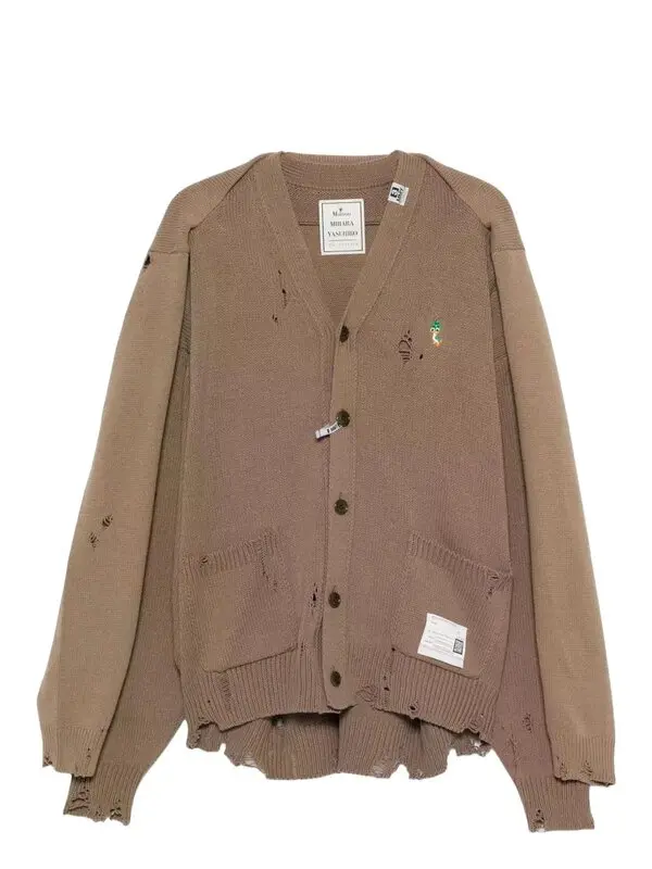 Mihara Yasuhiro Shawl Layered Cardigan - Brown