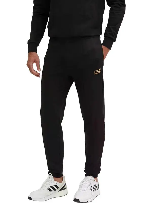 Emporio Armani Hooded Logo Jumpsuit - Black