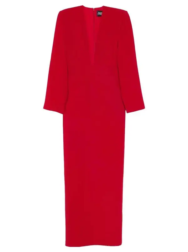 Solace London Deacon V-neck Maxi Dress - Red