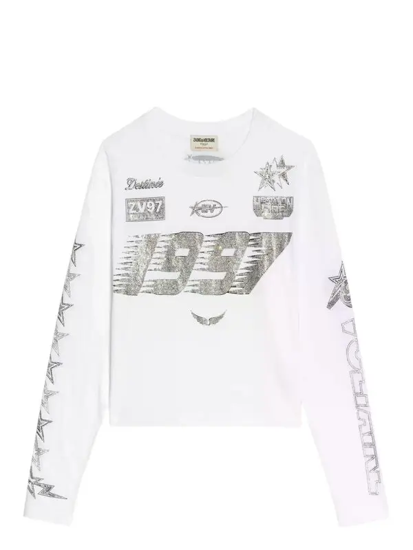 Zadig&Voltaire Embellished Long Sleeve Top - White