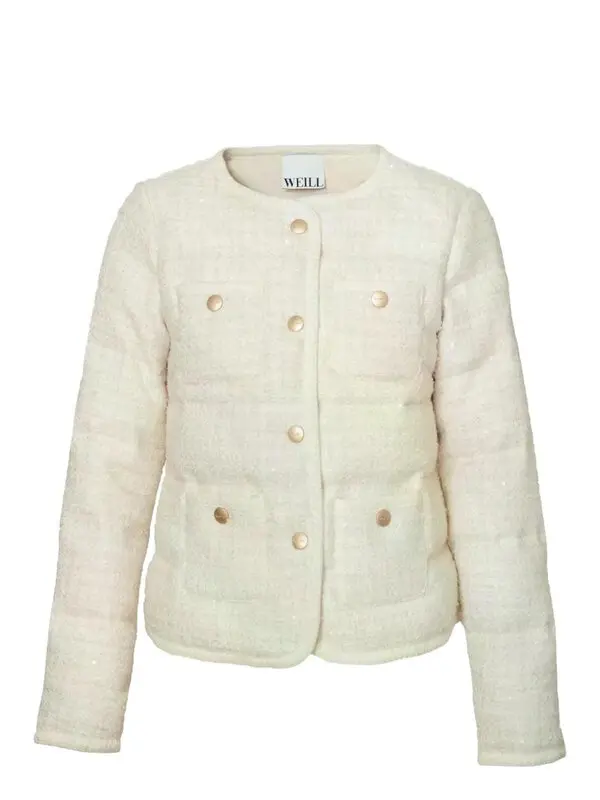 WEILL Tweed Down Jacket - Neutrals
