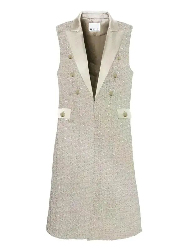 WEILL Tweed Effect Gilet - Neutrals