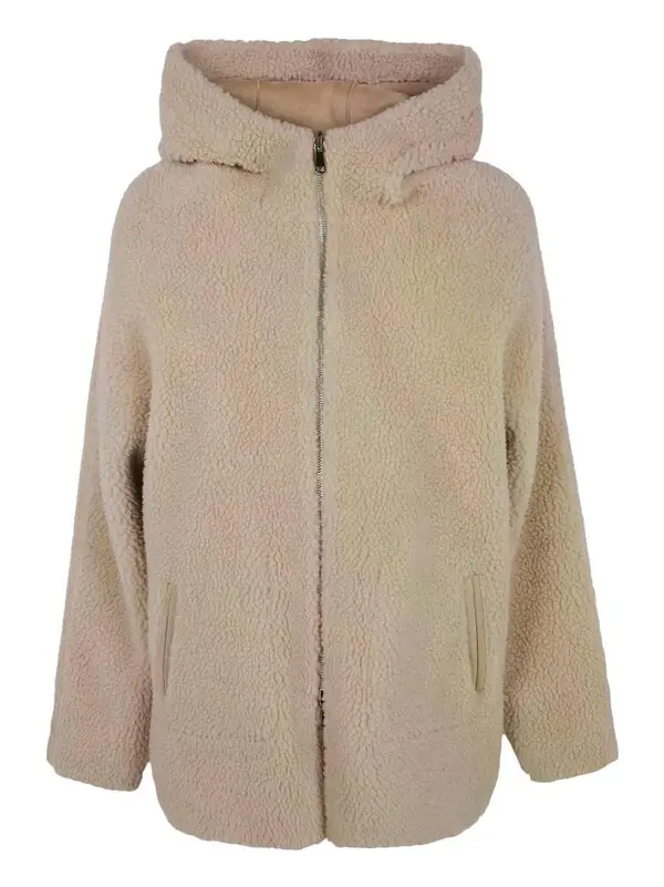 BETTA CORRADI Hooded Zip-up Jacket - Neutrals