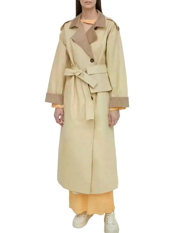 RÉSUMÉ Double-breasted Cotton Trench Coat - Neutrals