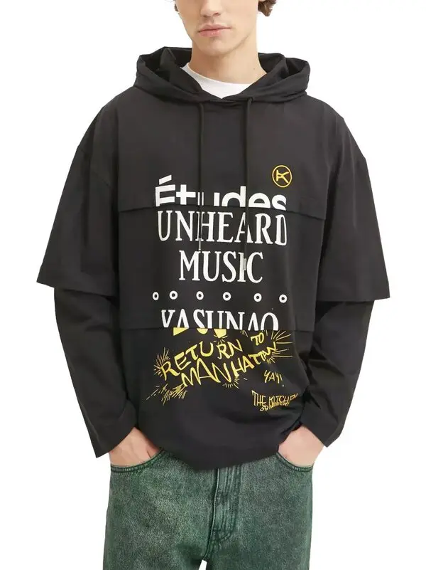 ÉTUDES STUDIO Graphic Print Hoodie - Black