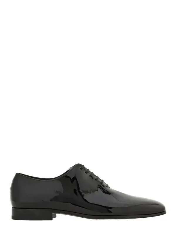 FERRAGAMO Patent Oxford Shoes - Black