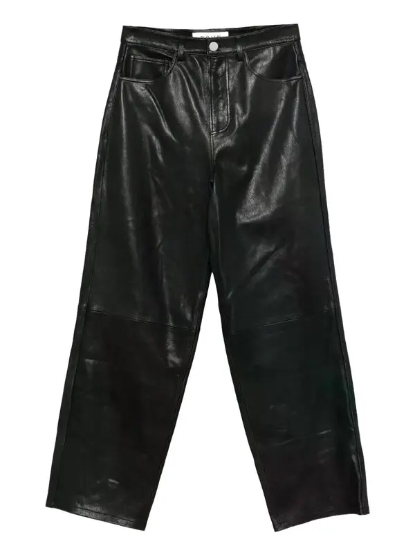 RÓHE Baggy Leather Trousers - Black