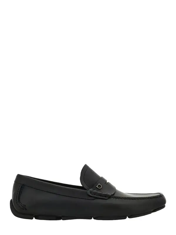 FERRAGAMO Gancini-plaque Loafers - Black