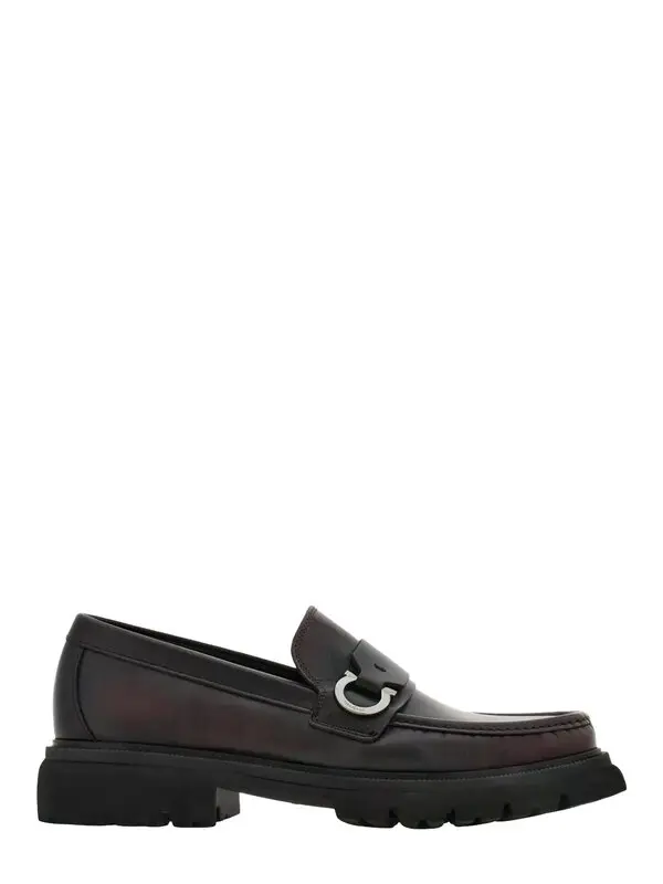 FERRAGAMO Gancini-buckle Loafers - Red