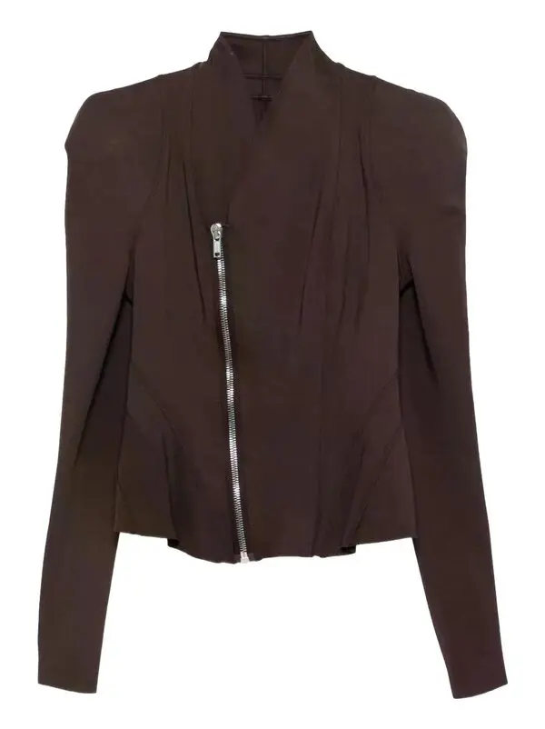 Rick Owens Pleat-detail Jacket - Brown
